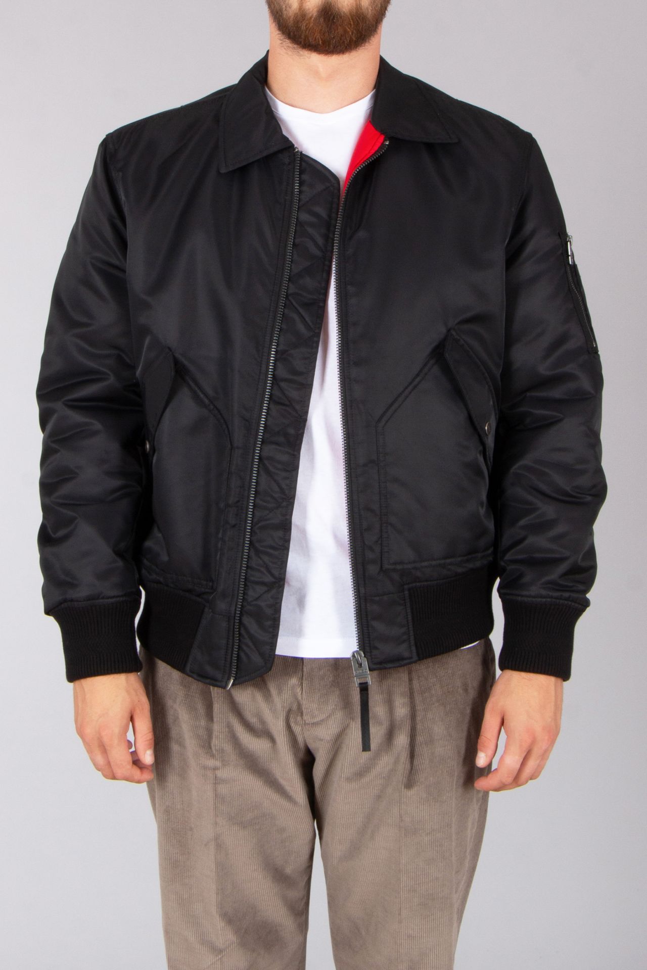 HUGO Oversized Fit Recycled Nylon Bomber Jacket Balamo | M ...
