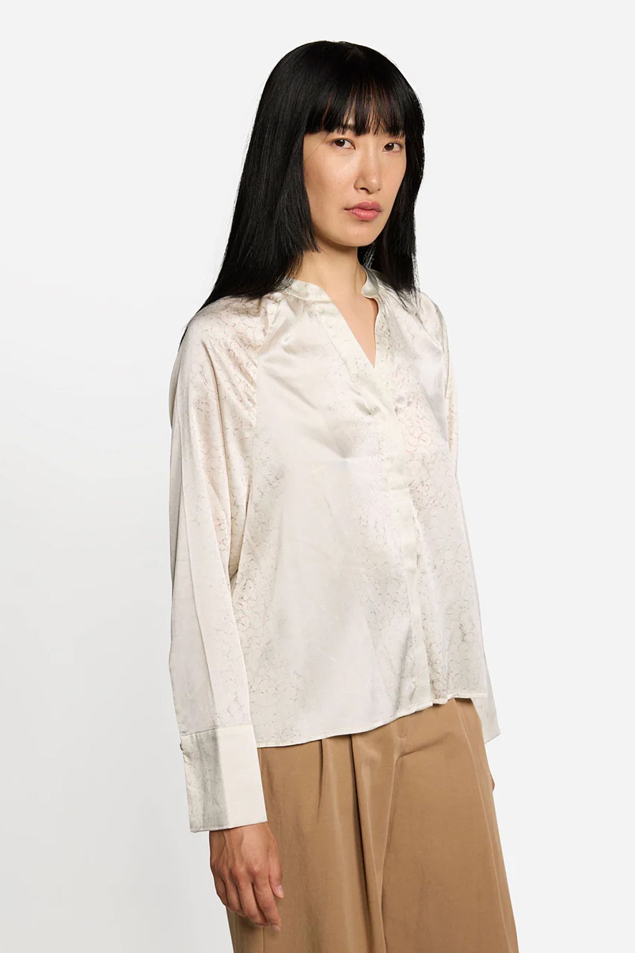 IHEART Loose Fit Animal Skin Print Silk Stretch Satin Blouse Karhola ...