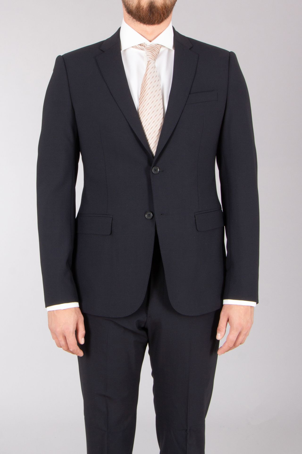 EMPORIO ARMANI Regular Fit Virgin Wool Stretch Suit M Line | 54 ...