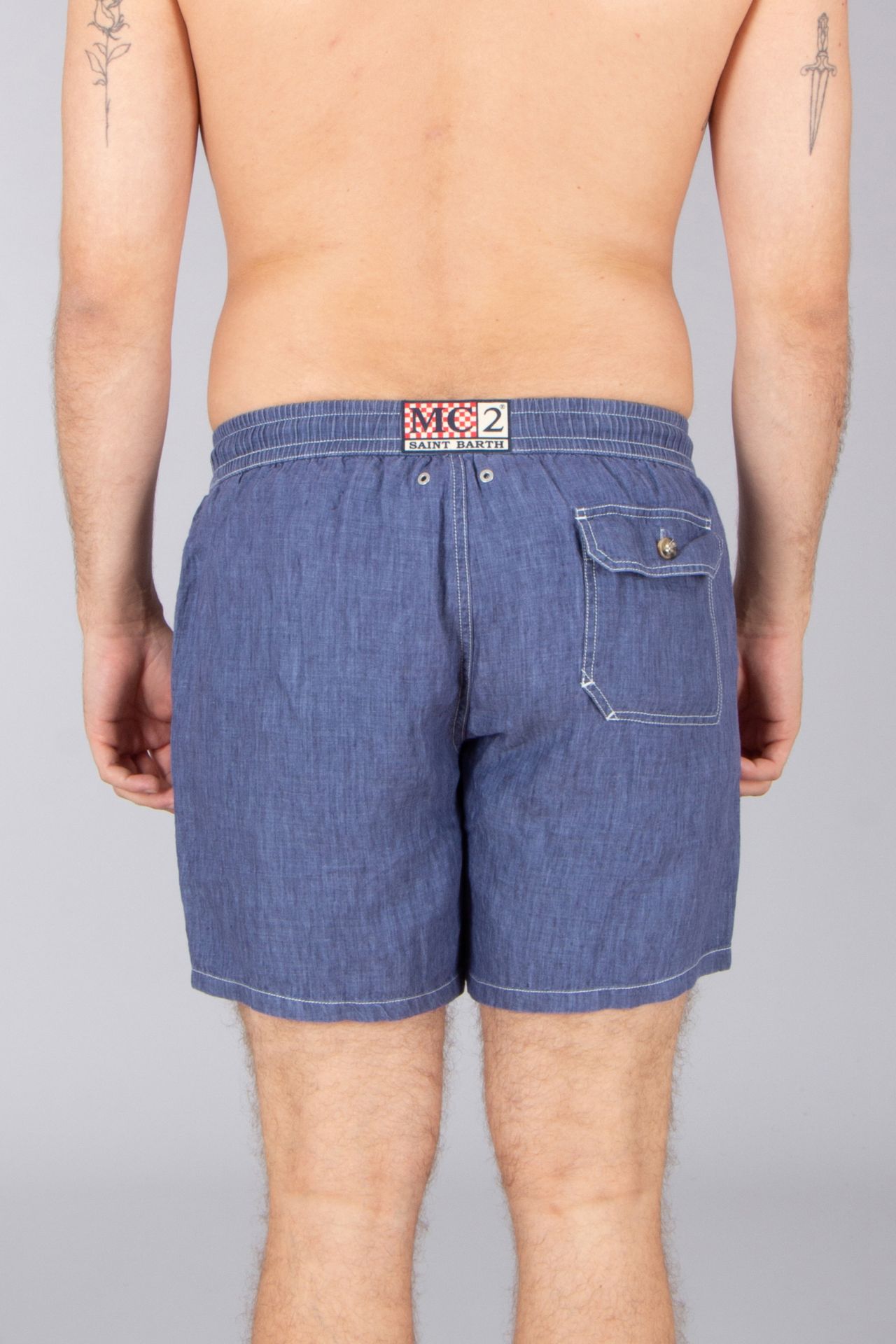 MC 2 SAINT BARTH Classic Fit Linen Swim Shorts Gustavia ...