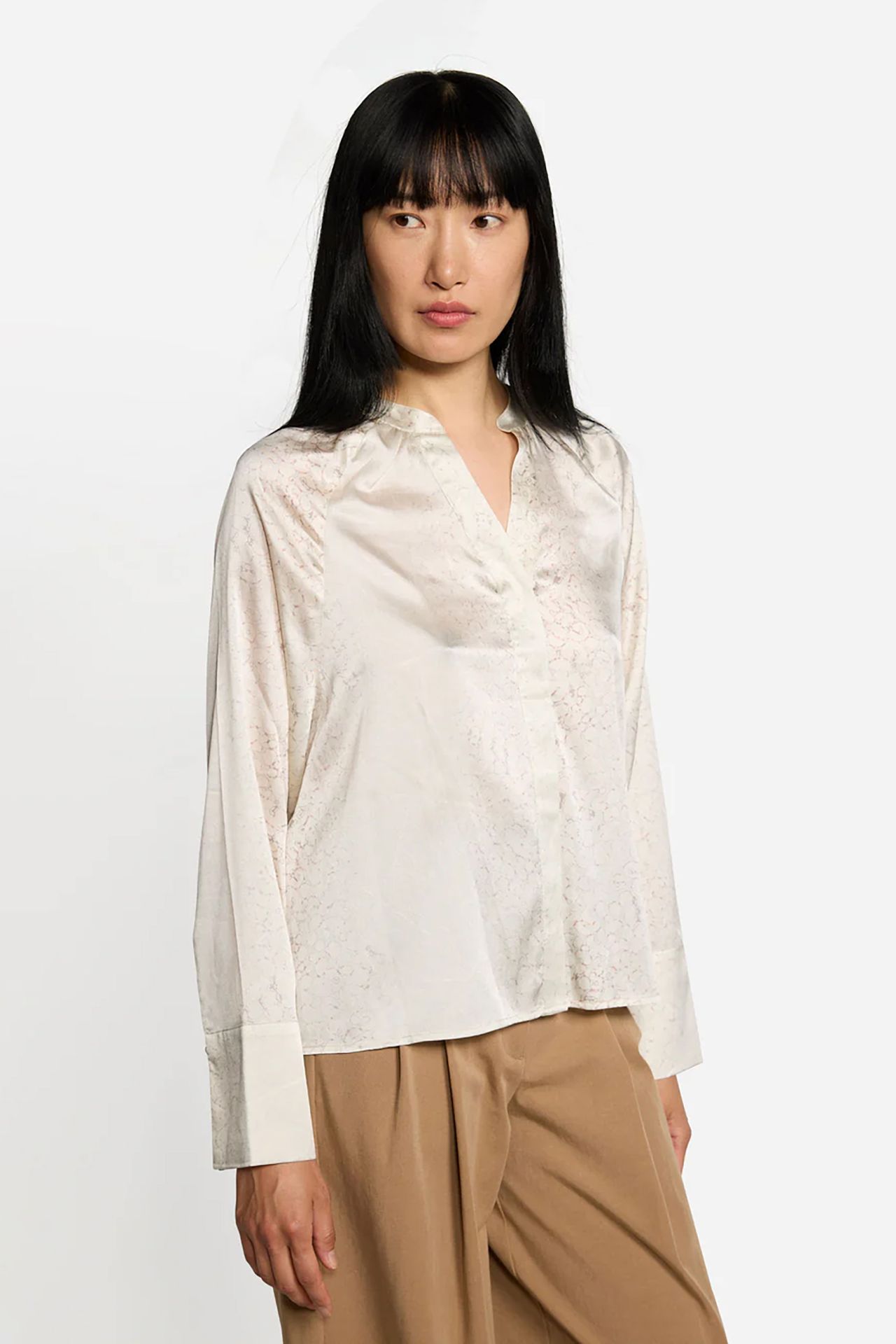 IHEART Loose Fit Animal Skin Print Silk Stretch Satin Blouse Karhola ...
