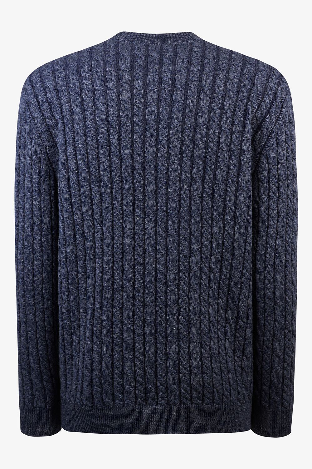 SEASE Regular Fit Cable Knit Vanisé Linen-Cashmere Blend Crew Neck ...